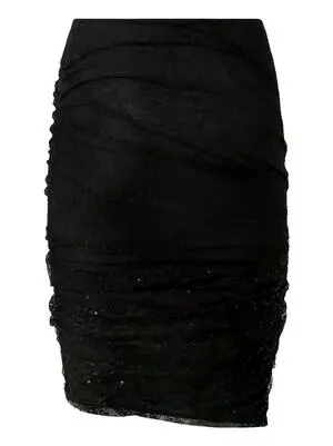 Pinko Lace Fitted Skirt - Black
