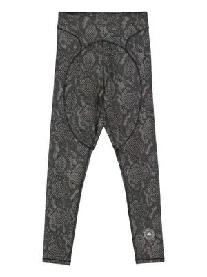 Adidas By Stella McCartney Truepurpose Snakeskin-print Leggings - Black