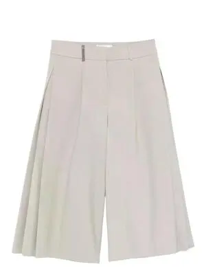 Peserico Pleated Cropped Trousers - Grey