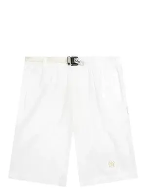 ADVISORY BOARD CRYSTALS Buckle Fastening Logo Shorts - White