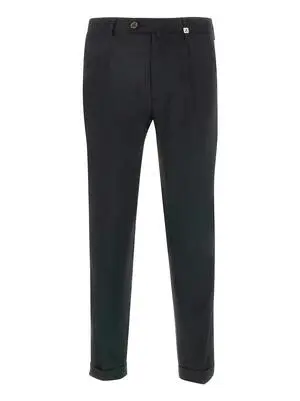 MYTHS Pleated Turn-up Chinos - 999 Nero