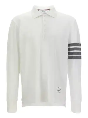 Thom Browne Classic 4bar Long-sleeve Polo Shirt - White