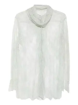 Alberta Ferretti Lace High-neck Top - Grey