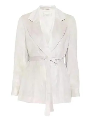 Peserico Belted Fitted Jacket - Neutrals