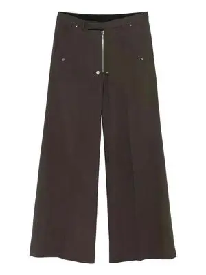 Rick Owens Zip-fly Wide Leg Trousers - Brown