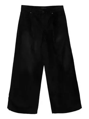 JUUN.J Pleated Cotton Trousers - Black