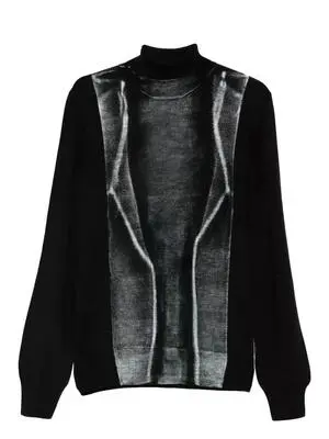 MAISON MARGIELA High-neck Panelled Sweater - Black