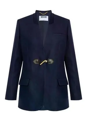 Moschino Elbow-patch Wool-blend Blazer - Blue