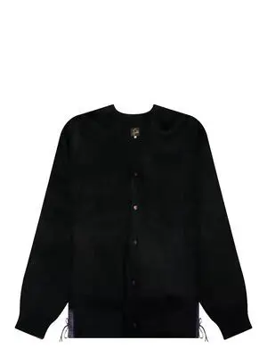 Needles Mohair Cardigan With Leather Detailing - Black
