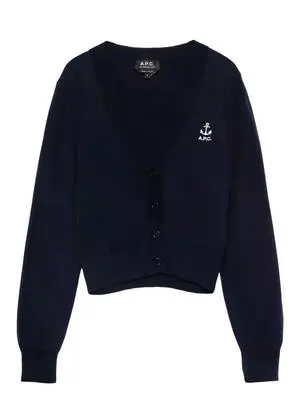 A.p.c. Anchor-embellished Cardigan - Blue