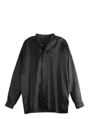 Rick Owens Jumbo Faun Satin Long-sleeve Shirt - Black