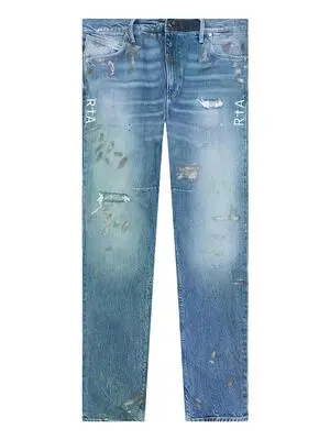 RtA Bryant Paint-splatter Jeans - Blue
