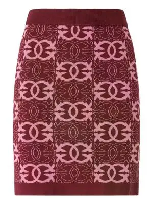 Pinko Knit Logo Skirt - Red