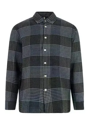 SUNFLOWER Checked Long-sleeved Shirt - Black