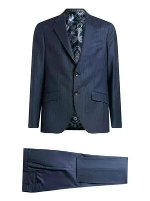 Etro Pinstripe Wool Suit - Blue