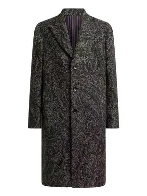 Etro Jacquard Single-breasted Coat - Grey