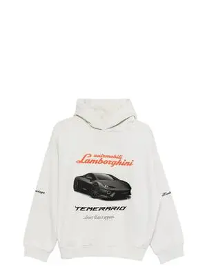 Balenciaga X Automobili Lamborghini Graphic-print Hoodie - Neutrals