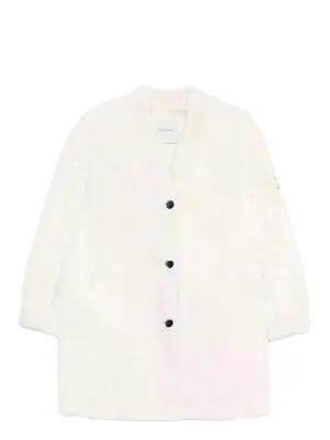 ERMANNO FIRENZE Cable-knit Buttoned Coat - White