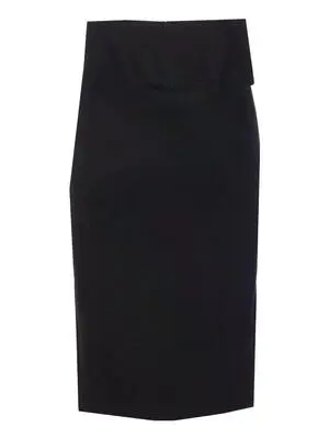 Patrizia Pepe Zip-front Midi Skirt - Black