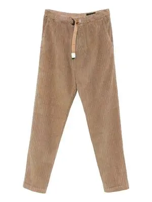 WHITE SAND Drawstring Corduroy Trousers - Brown