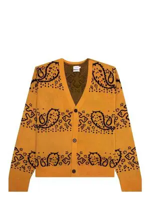 Rhude Bandana V-neck Knit Cardigan - Yellow