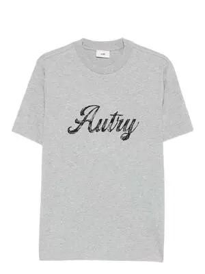 AUTRY Script-logo Cotton T-shirt - Grey