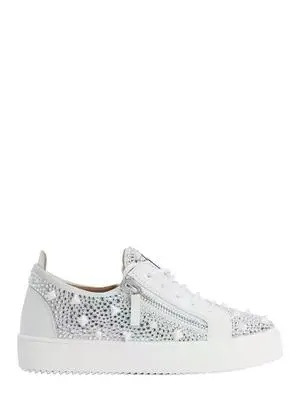 GIUSEPPE ZANOTTI Gail Crystal Studded Low-top Sneakers - White