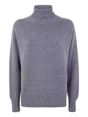 DRUMOHR Turtleneck Wool Knit Sweater Grey