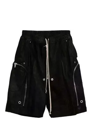 Rick Owens Bela Leather Shorts - Black
