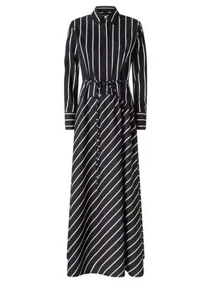 Pinko Diagonal-stripe Shirt Dress - Black