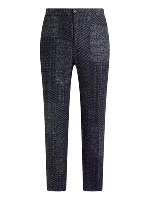 Etro Tailored Patchwork Trousers - Blue