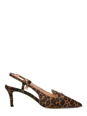 P.a.r.o.s.h 70mm Leopard-print Slingback Pumps - Brown