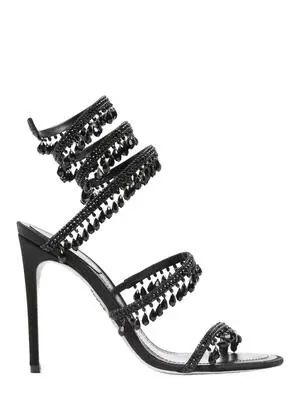 Rene Caovilla 110mm Beaded-embellished Stiletto Sandals - Black