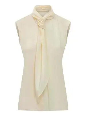 Alberta Ferretti Knot Tie Sleeveless Shirt - Neutrals