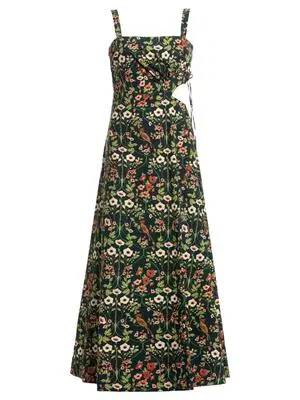 Agua Bendita Floral-print Midi Dress - Green