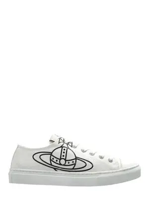 VIVIENNE WESTWOOD Orb-print Lace-up Sneakers - White