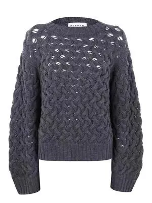 P.a.r.o.s.h Cable-knit Perforated Sweater - Grey