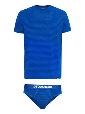 Dsquared2 Logo T-shirt And Boxers Set - Blue