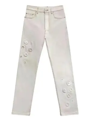 AREA Cut Out-detail Jeans - White
