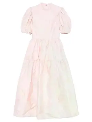 Cecilie Bahnsen Puff-sleeve Tiered Midi Dress - Pink