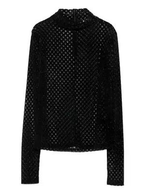 Patrizia Pepe Mesh-panel Blouse - Black