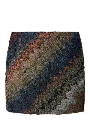 Missoni Textured Striped Mini Skirt - Blue