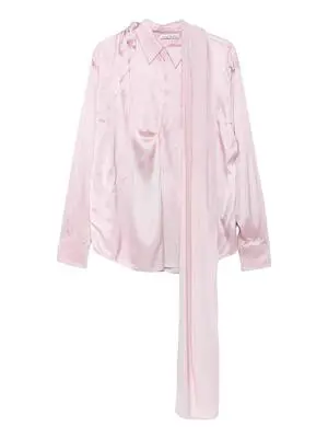 Acne Studios Scarf-detail Satin Blouse - Pink