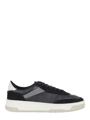 BOSS Leather Panel Sneakers - Black