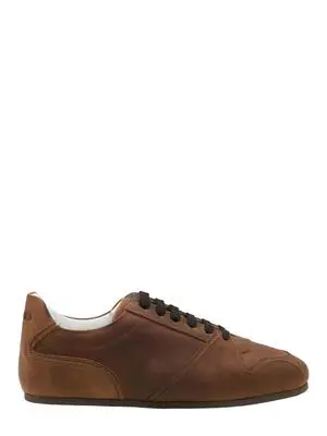 Moschino Leather Lace-up Sneakers - Brown