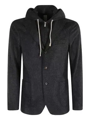 Eleventy Hooded Blazer - Black