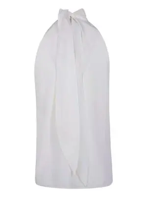 Max Mara Halter-neck Silk Top - White