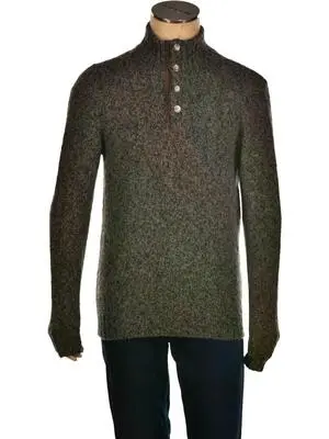 FEDELI High-Neck Quarter-Button Sweater