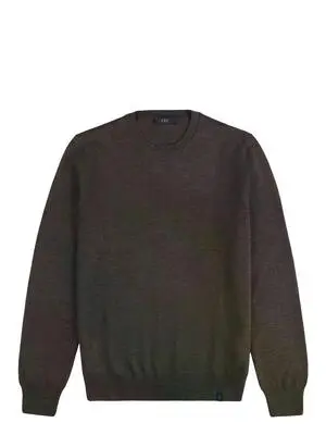 FAY Crew-neck Wool Sweater - Brown