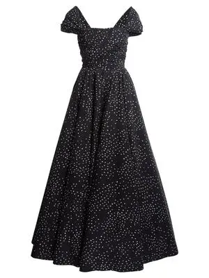 Giambattista Valli Off-the-shoulder Cotton Poplin Gown - Black,white